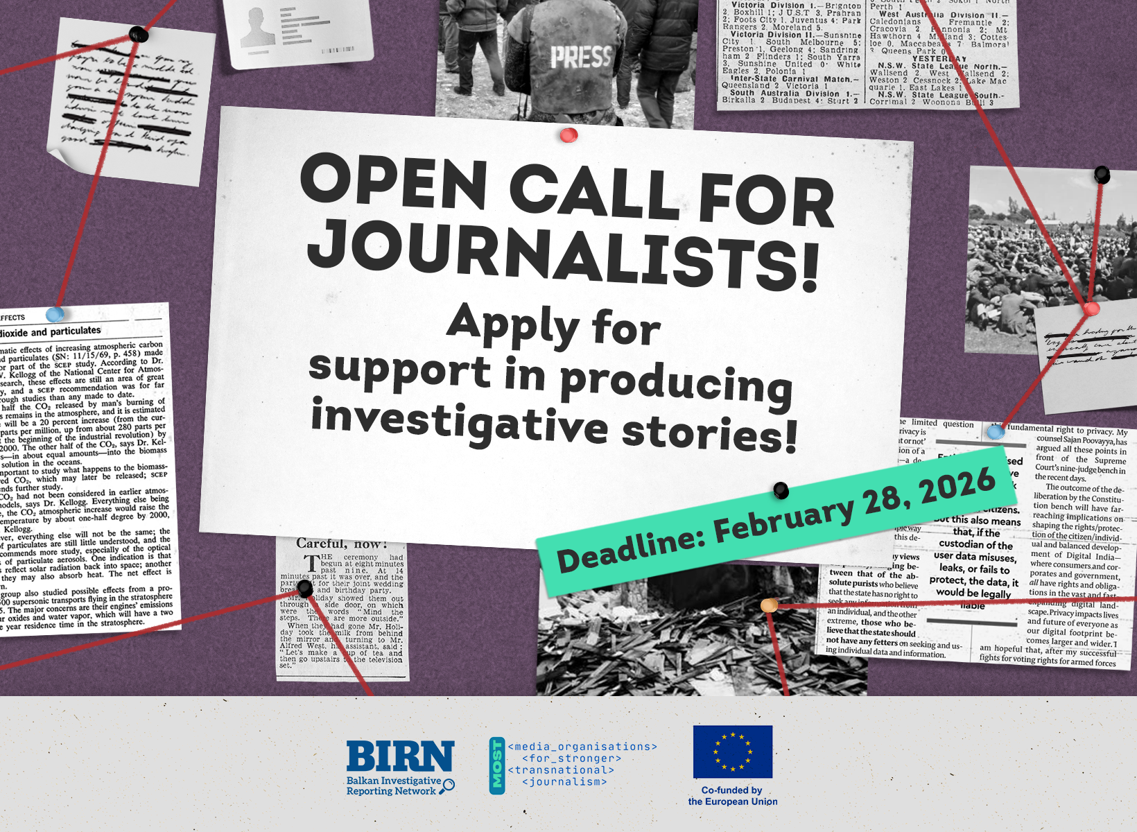 Open Call for Investigative Journalists: Apply Now! - BIRN